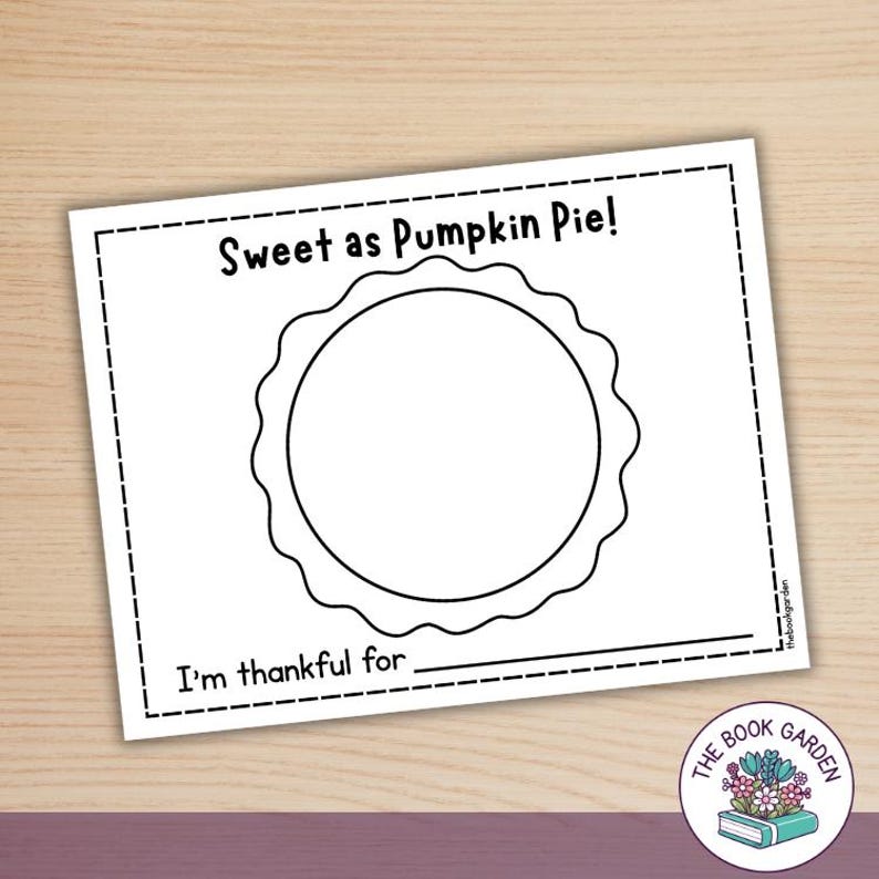 Pumpkin Pie Craft Template: Fall Printable Art Activity for Kids - Etsy