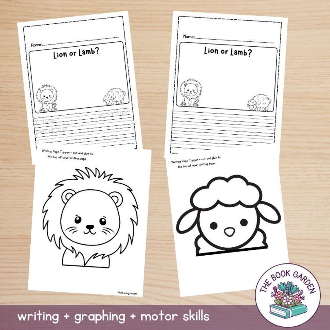 March Activity Packet: Lion & Lamb Spring Writing Crafts - Etsy