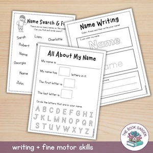 Editable Name Writing Practice: Canva Templates for Kids (printable ...