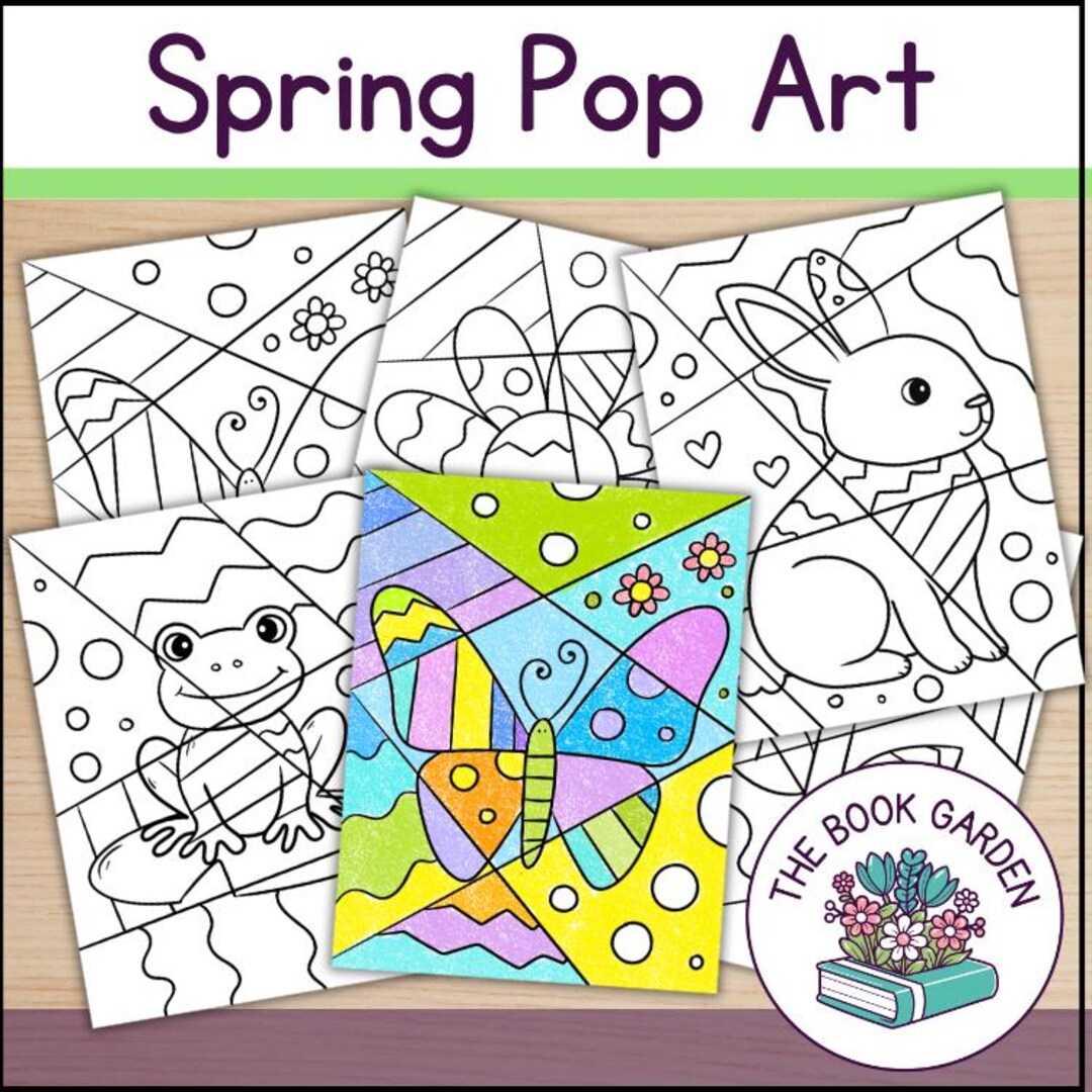 Spring Pop Art: Coloring Pages for Kids (PDF File) - Etsy Australia