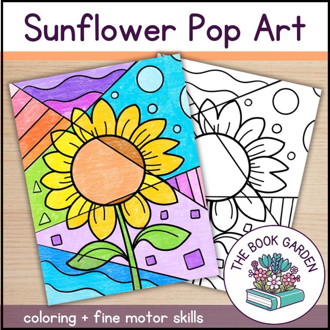Sunflower Art Project: Summer Coloring Page (PDF Download) - Etsy