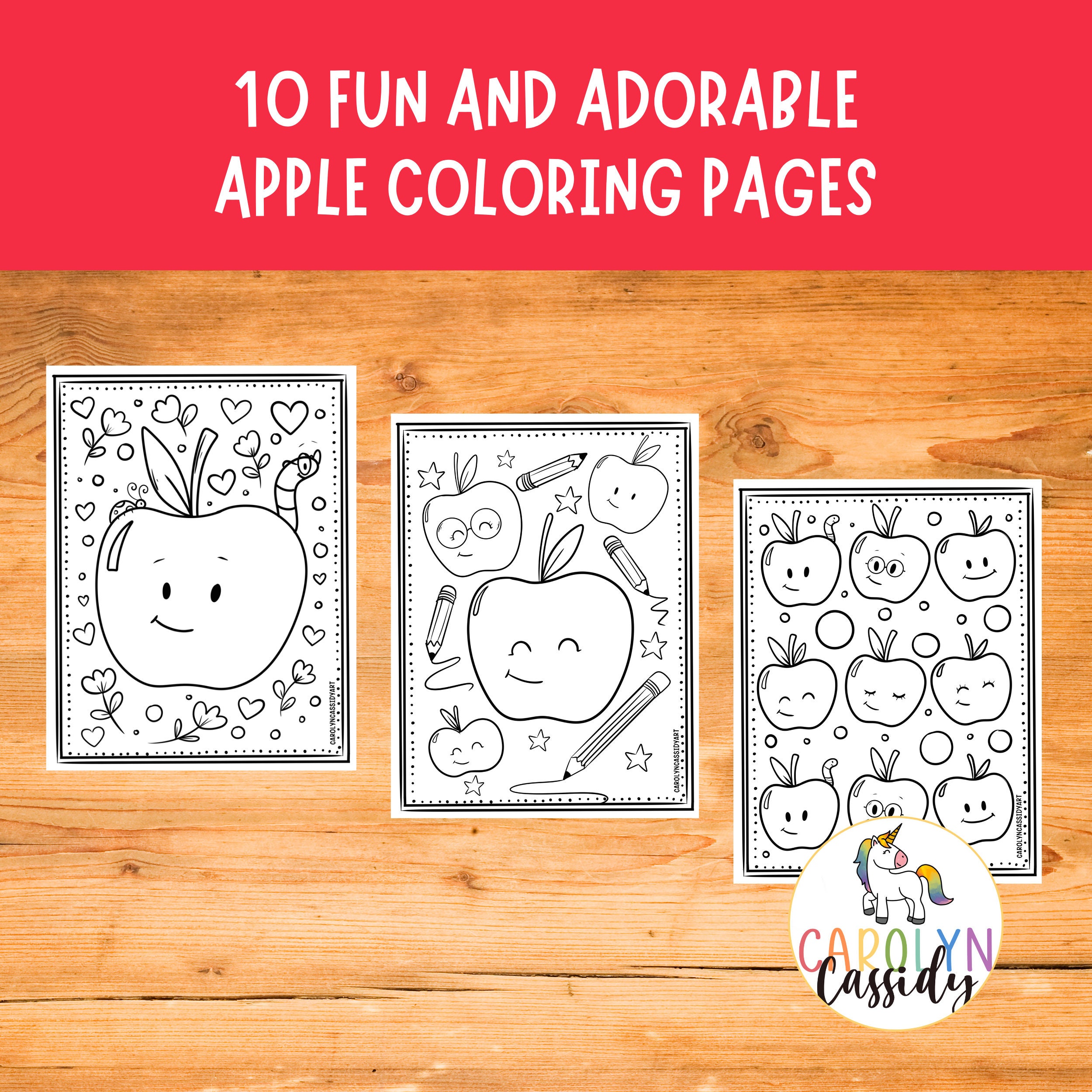 Apple Coloring Pages, Back to School, Back to School Activity, Back to ...