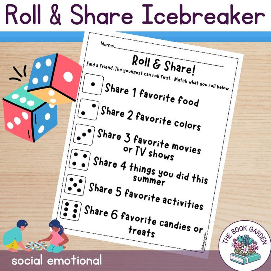 Roll and Share Back to School or First Day of School Ice Breaker ...