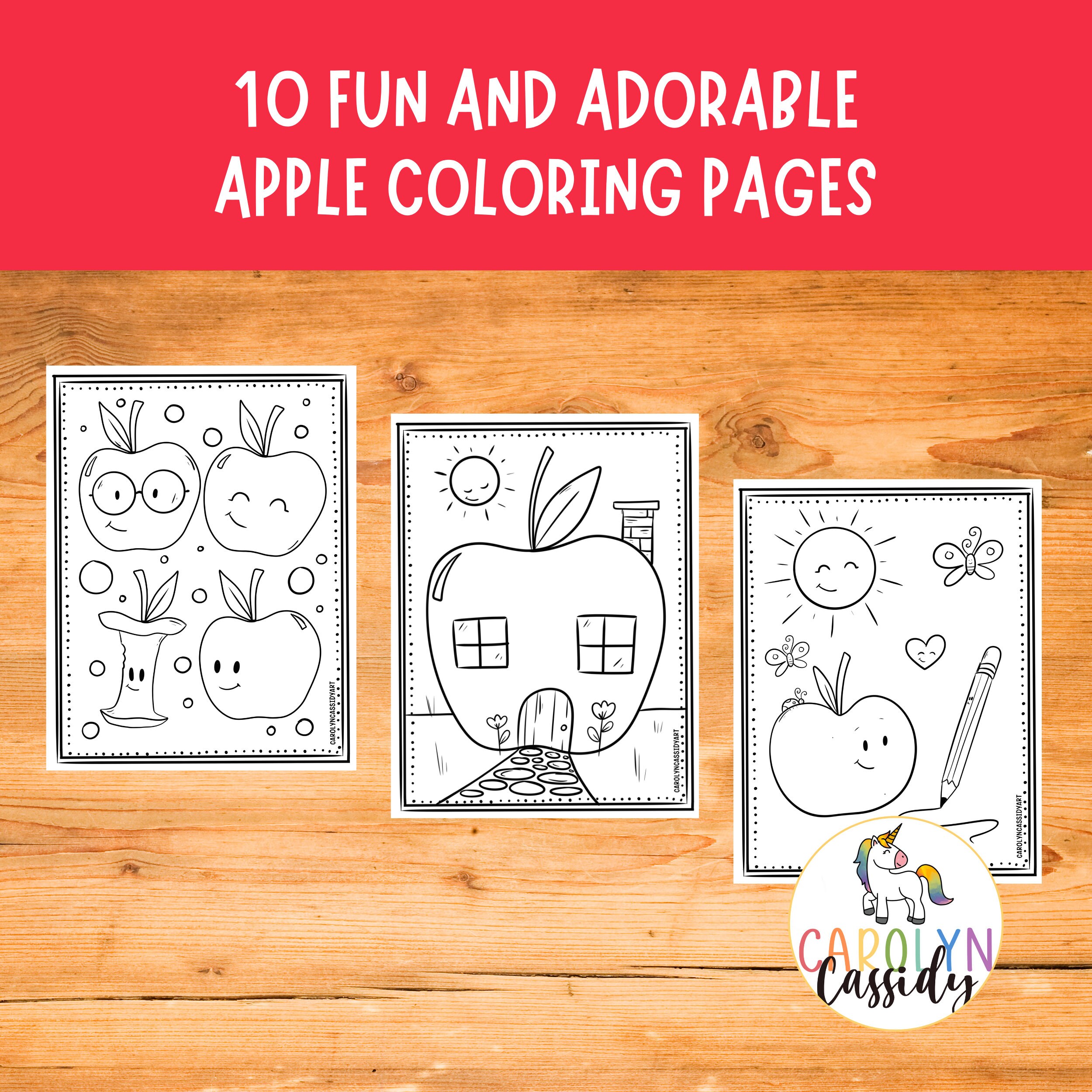 Apple Coloring Pages, Back to School, Back to School Activity, Back to ...