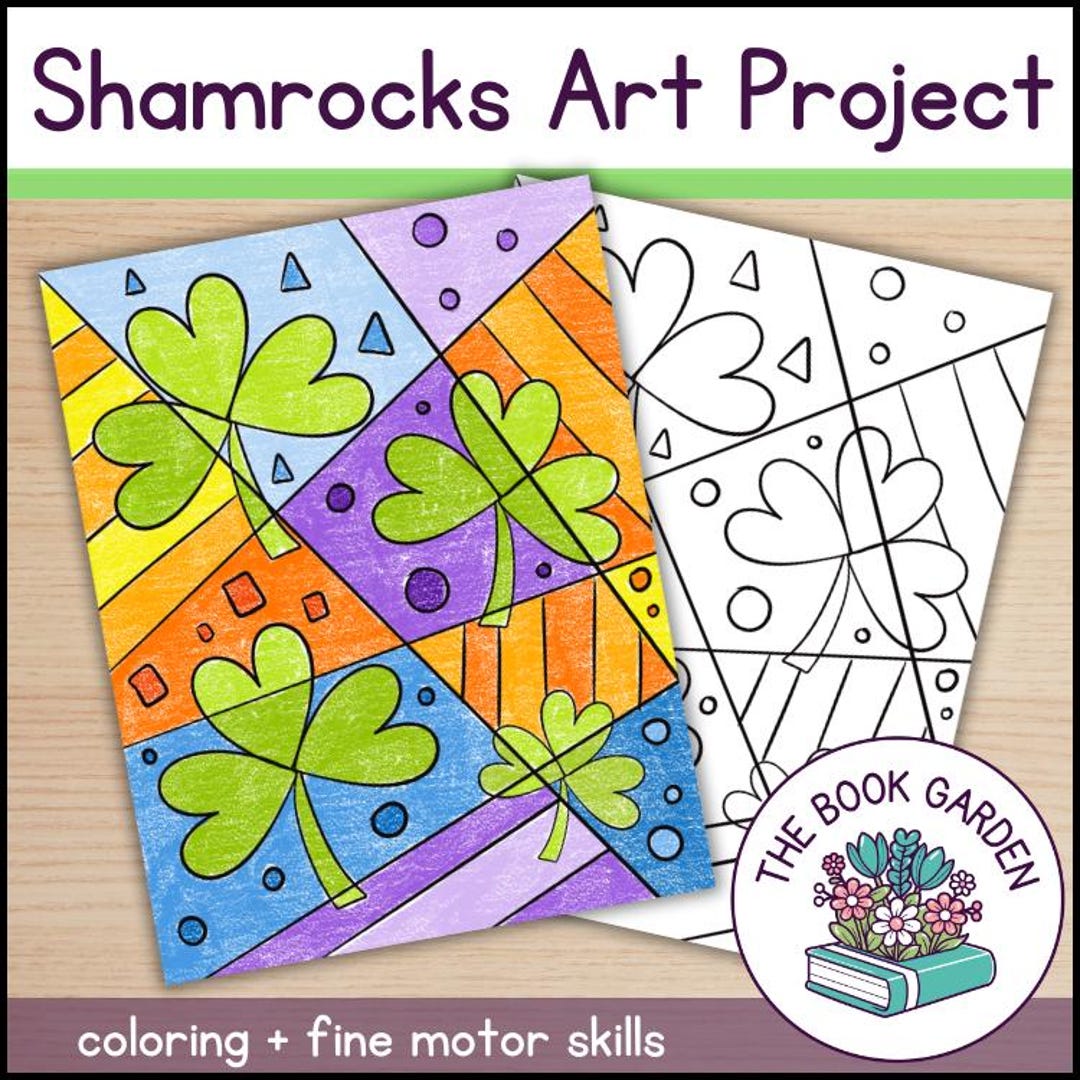 Shamrock Art Project: St. Patrick's Day Coloring Page (PDF) - Etsy