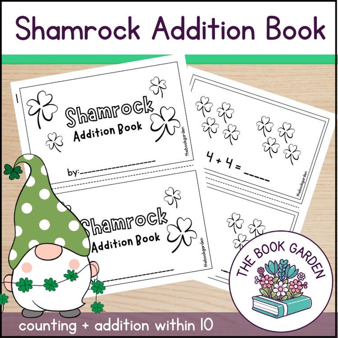 Shamrock Addition Book, St. Patrick's Day Books, St. Patrick's Day Math ...