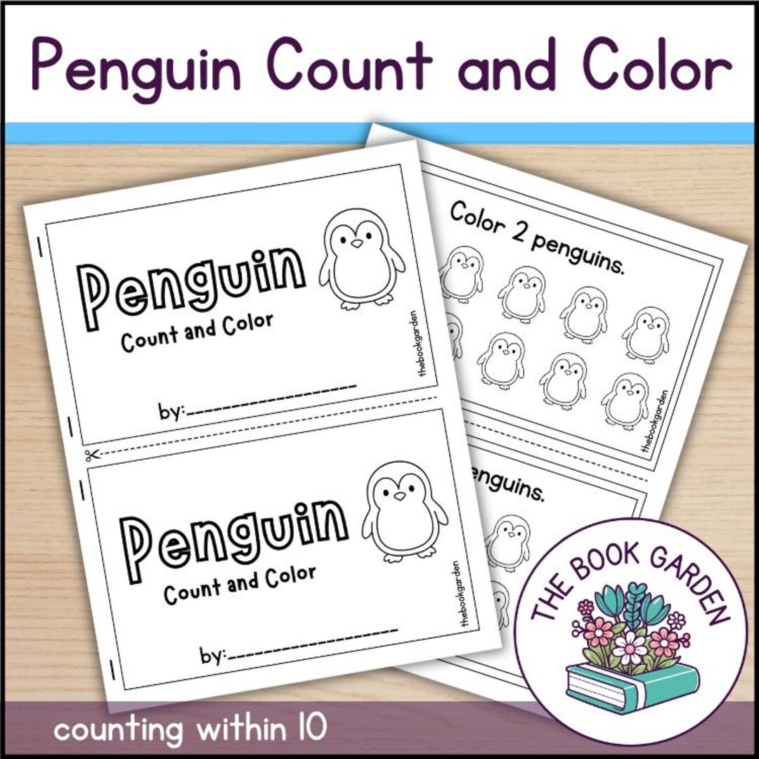 Penguin Count and Color Book: Christmas Math Activity (PDF Download) - Etsy