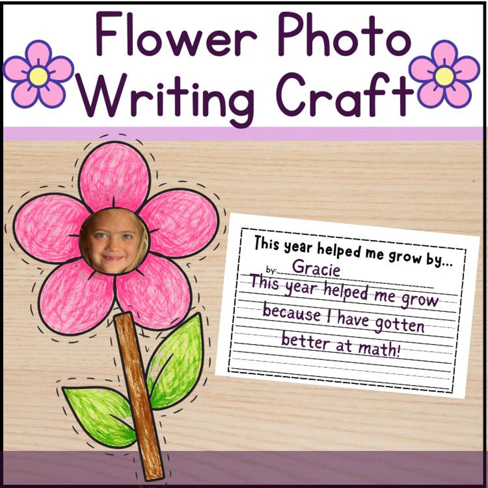 Flower Photo Writing Craft : Spring Printable Activity for Kids - Etsy
