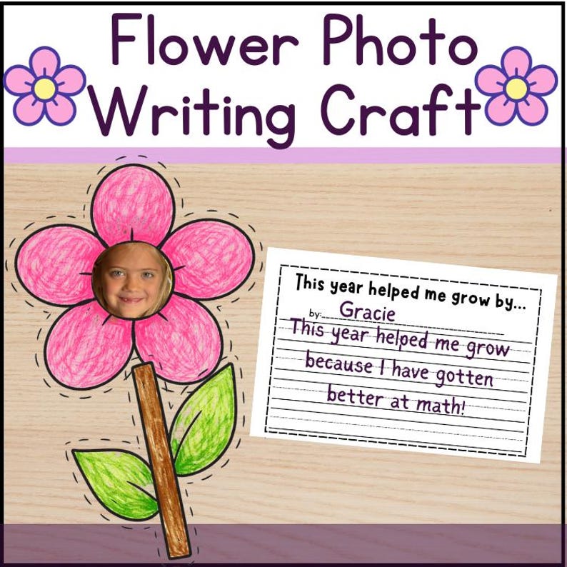 Flower Photo Writing Craft : Spring Printable Activity for Kids - Etsy