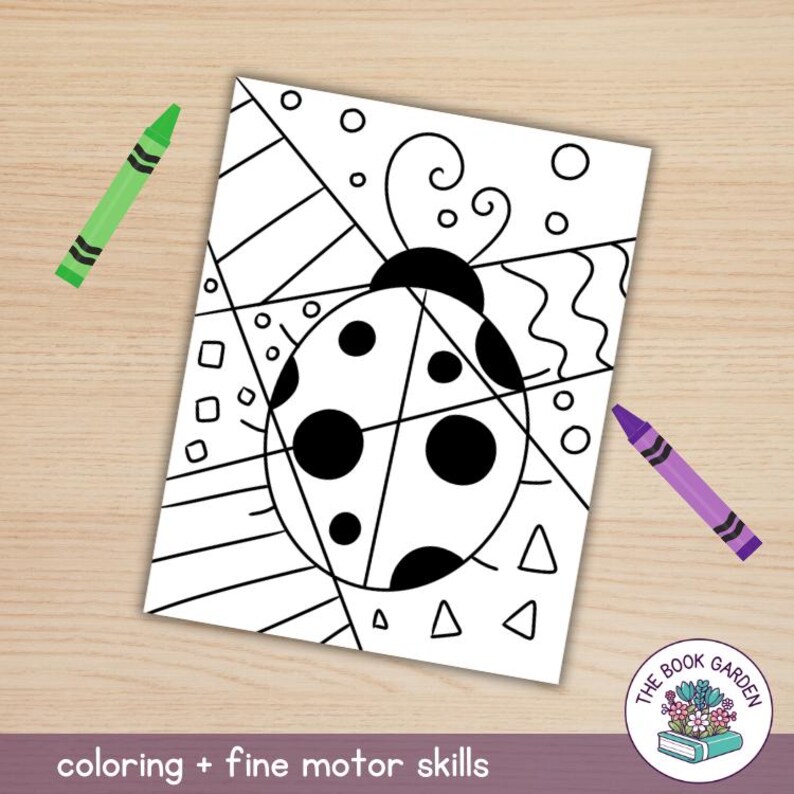 Ladybug Art Project: Spring Coloring Page (PDF) - Etsy