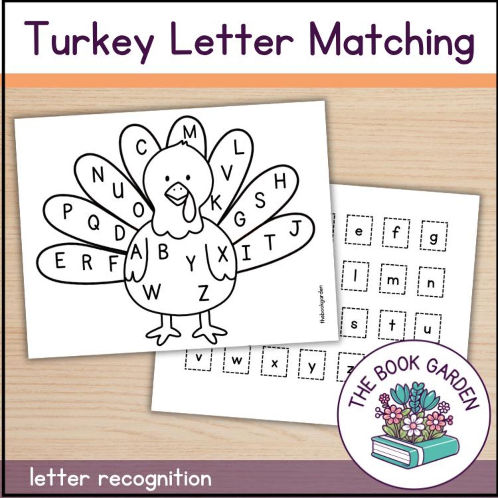 Turkey Letter Match: Thanksgiving Alphabet Activity for Kids (PDF ...