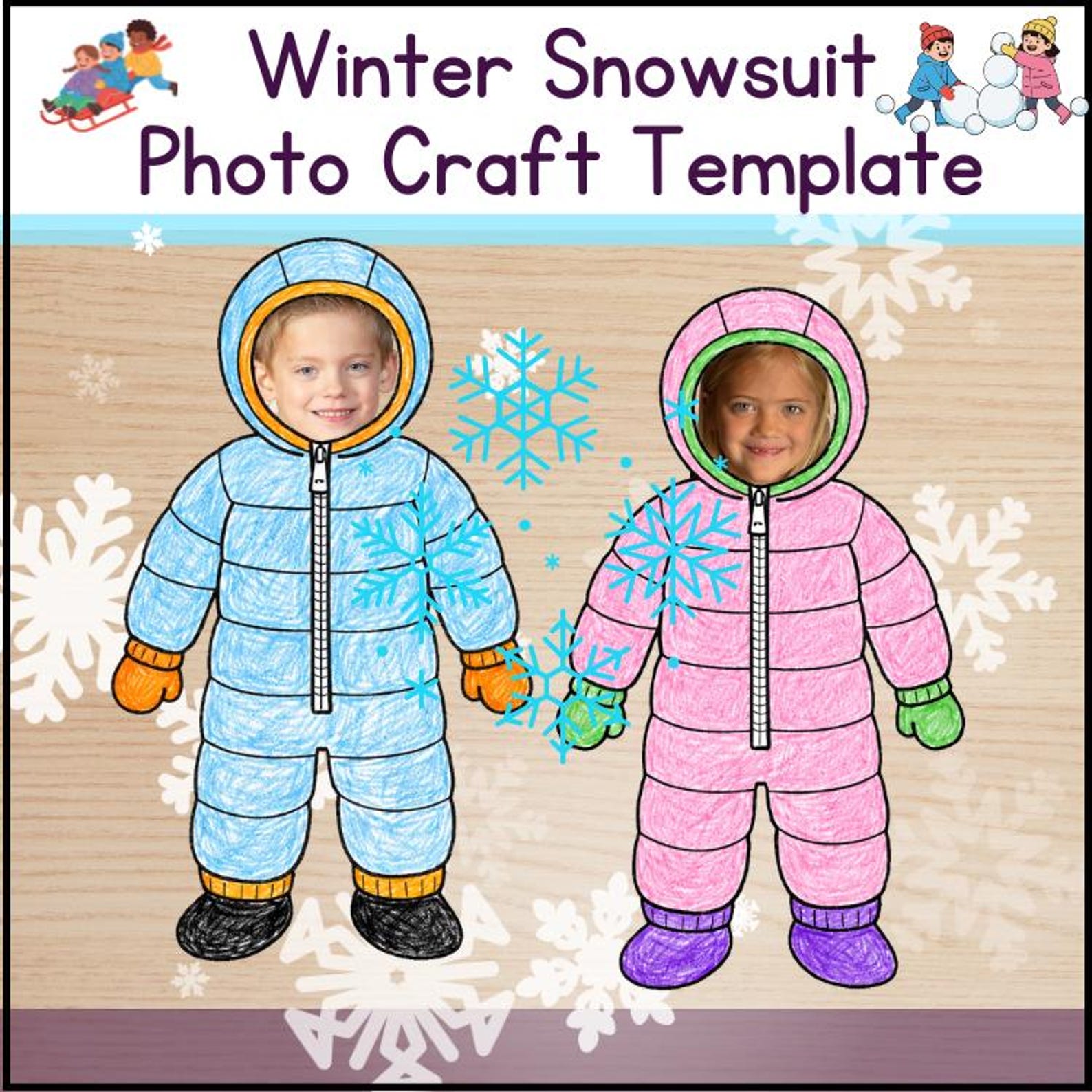 Snowsuit Photo Craft: Printable Art Activity for Kids (PDF) - Etsy