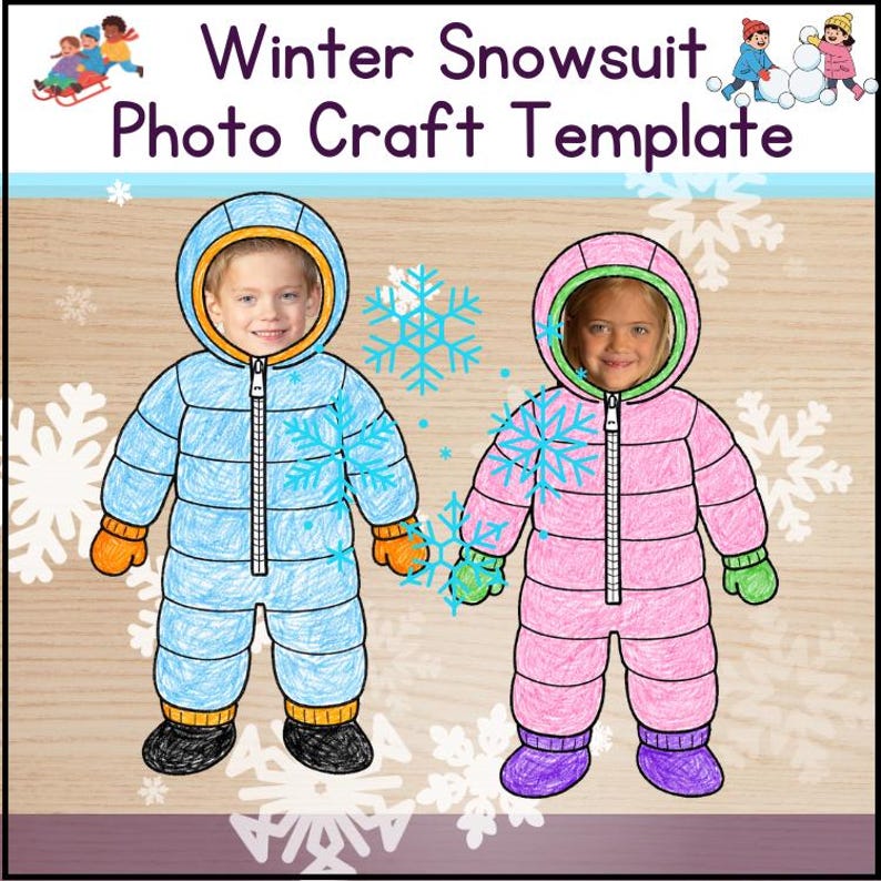 Snowsuit Photo Craft: Printable Art Activity for Kids (PDF) - Etsy