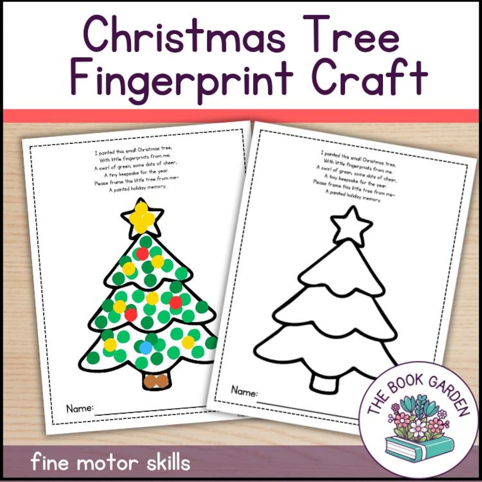 Christmas Tree Finger Paint Craft: Christmas Printable Art Activity for ...