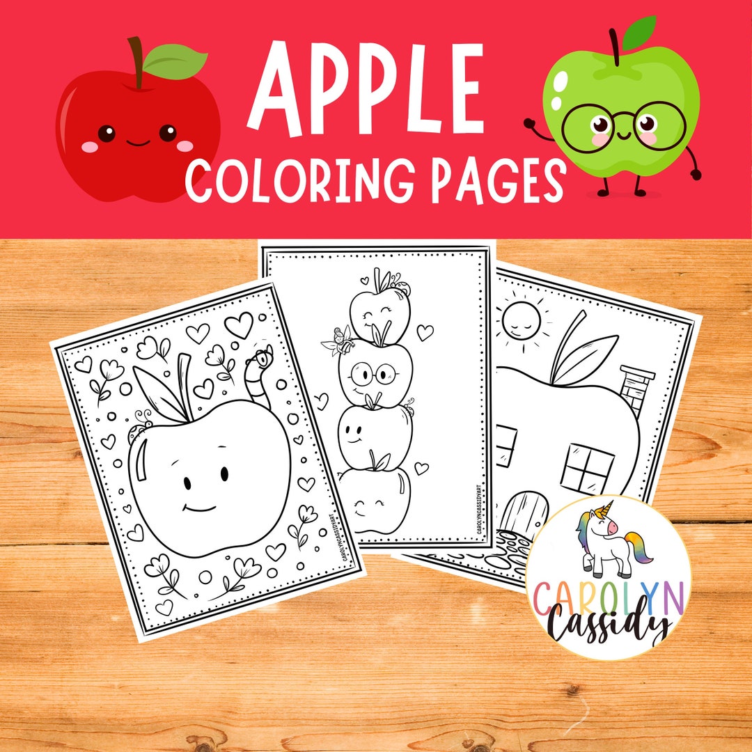 Apple Coloring Pages, Back to School, Back to School Activity, Back to ...