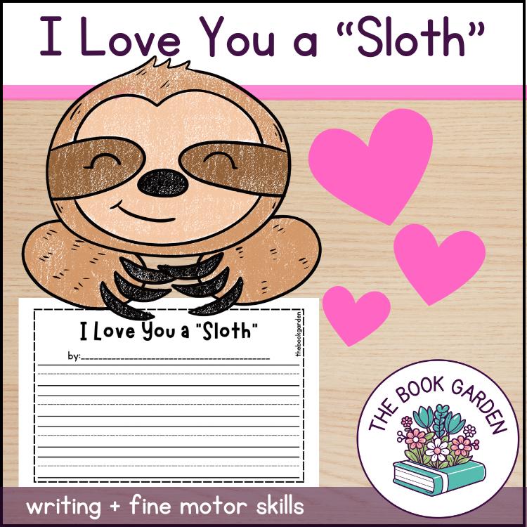 Sloth Valentine's Day Writing Craft: Printable Activity (PDF) - Etsy