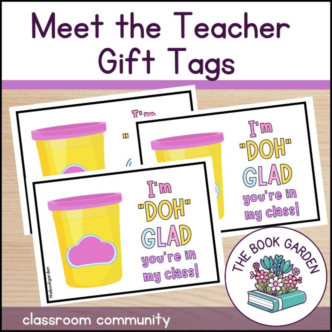 Play-doh Student Gift Tags: Back to School Teacher Gifts (digital ...