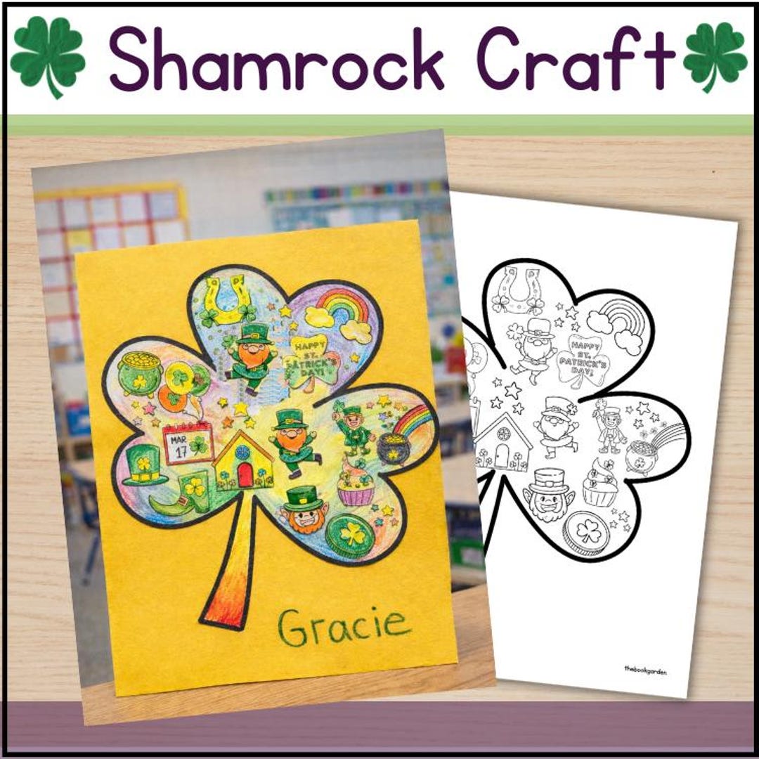 Shamrock Craft : St Patrick's Day Printable Art Activity for Kids (PDF ...