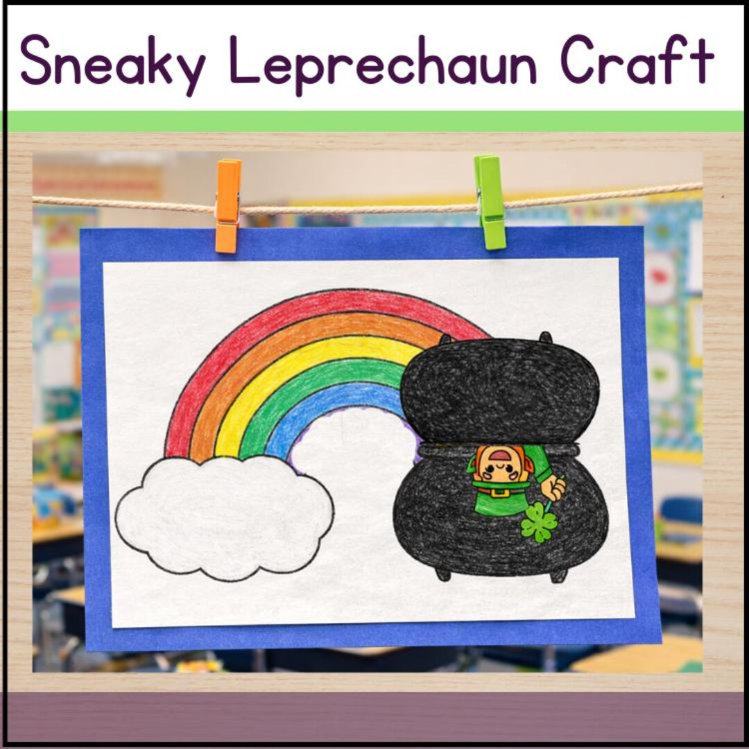 Sneaky Leprechaun Craft : St. Patrick's Day Printable Activity for Kids ...