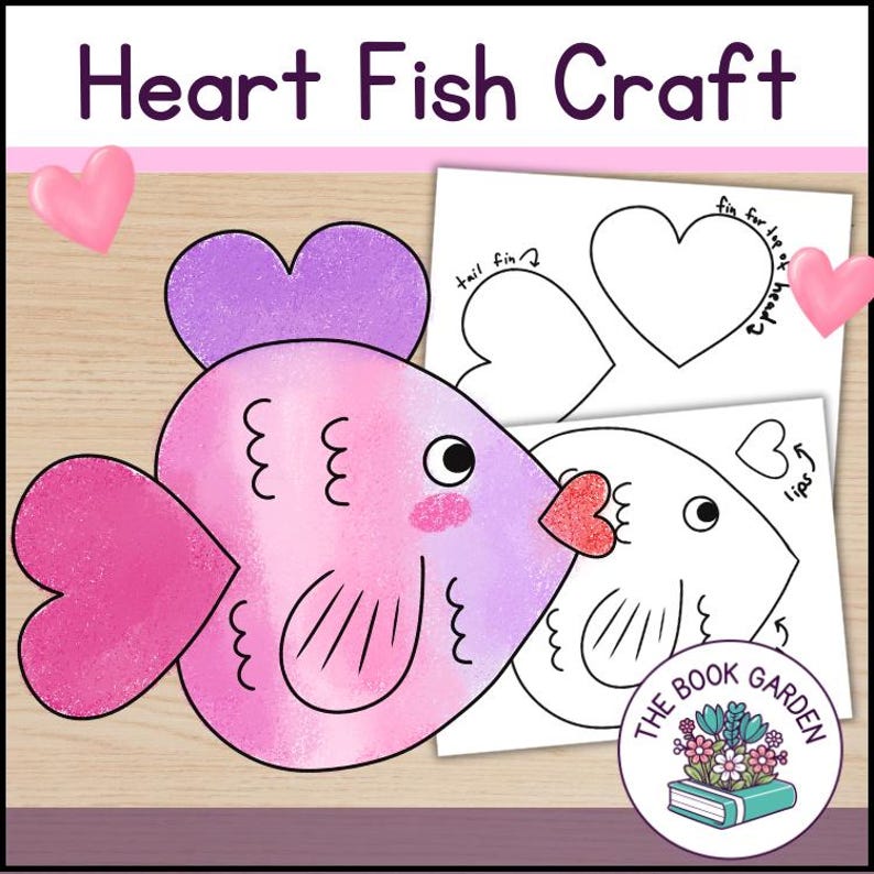 Fish Heart Craft: Printable Art Activity for Kids (PDF) - Etsy
