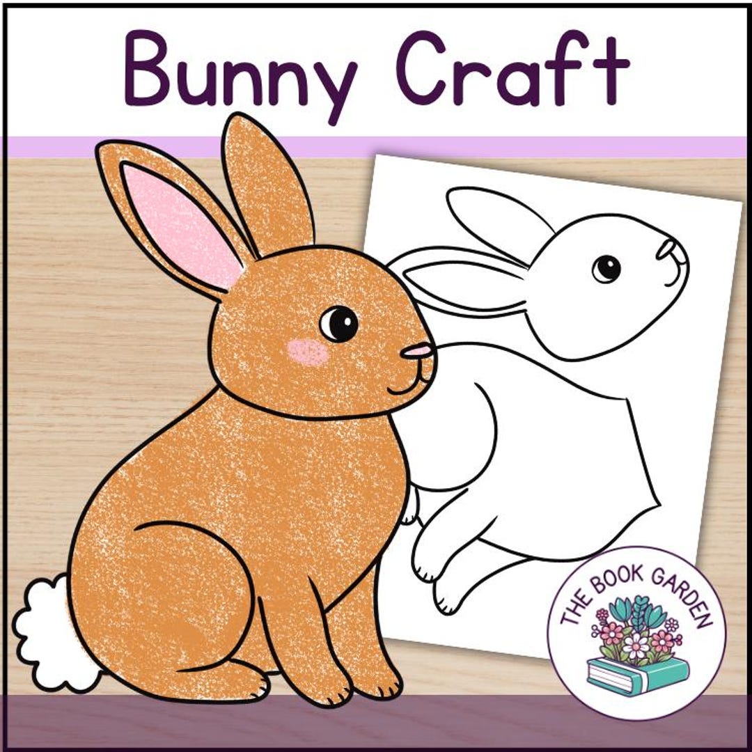 Bunny Craft: Kids Color, Cut & Glue Template (PDF File) - Etsy