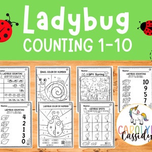 Ladybug Counting, Ladybug Math Worksheets, Ladybug Counting 1-10 ...