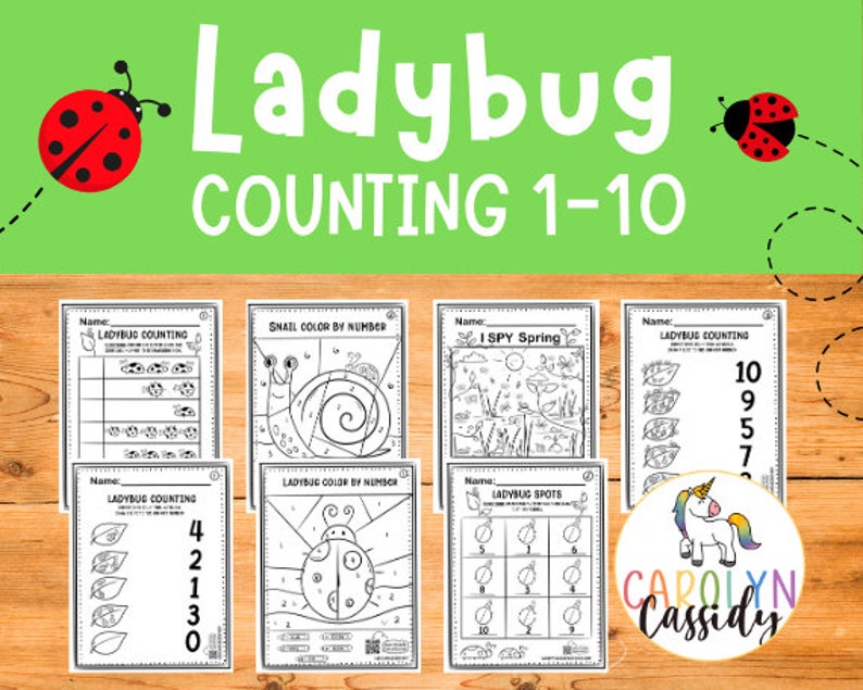 Ladybug Counting, Ladybug Math Worksheets, Ladybug Counting 1-10 ...