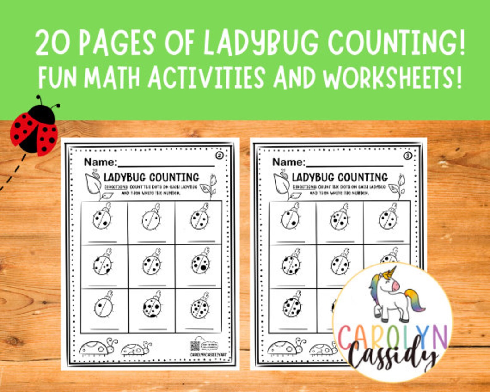Ladybug Counting, Ladybug Math Worksheets, Ladybug Counting 1-10 ...