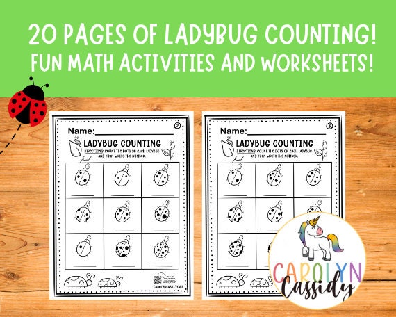 Ladybug Counting, Ladybug Math Worksheets, Ladybug Counting 1-10 ...