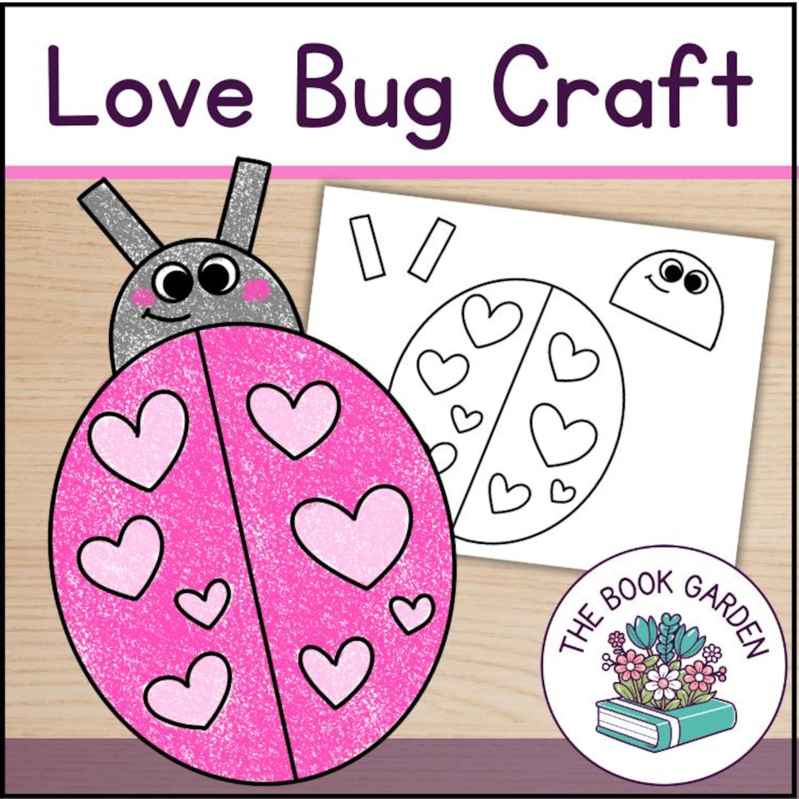 Love Bug Craft: Valentine's Day Printable Art Activity for Kids - Etsy