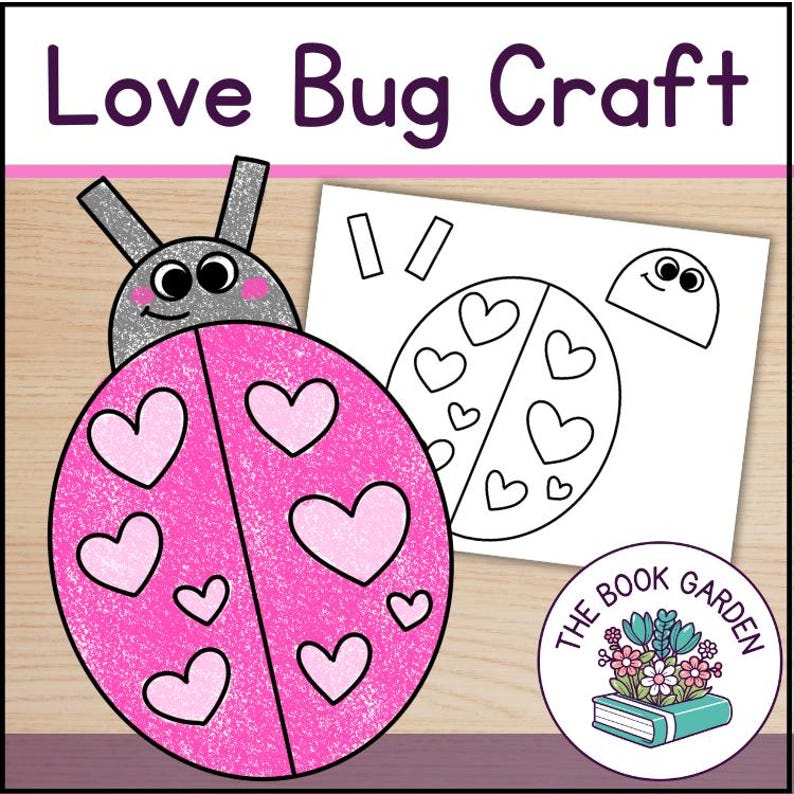 Love Bug Craft: Valentine's Day Printable Art Activity for Kids - Etsy