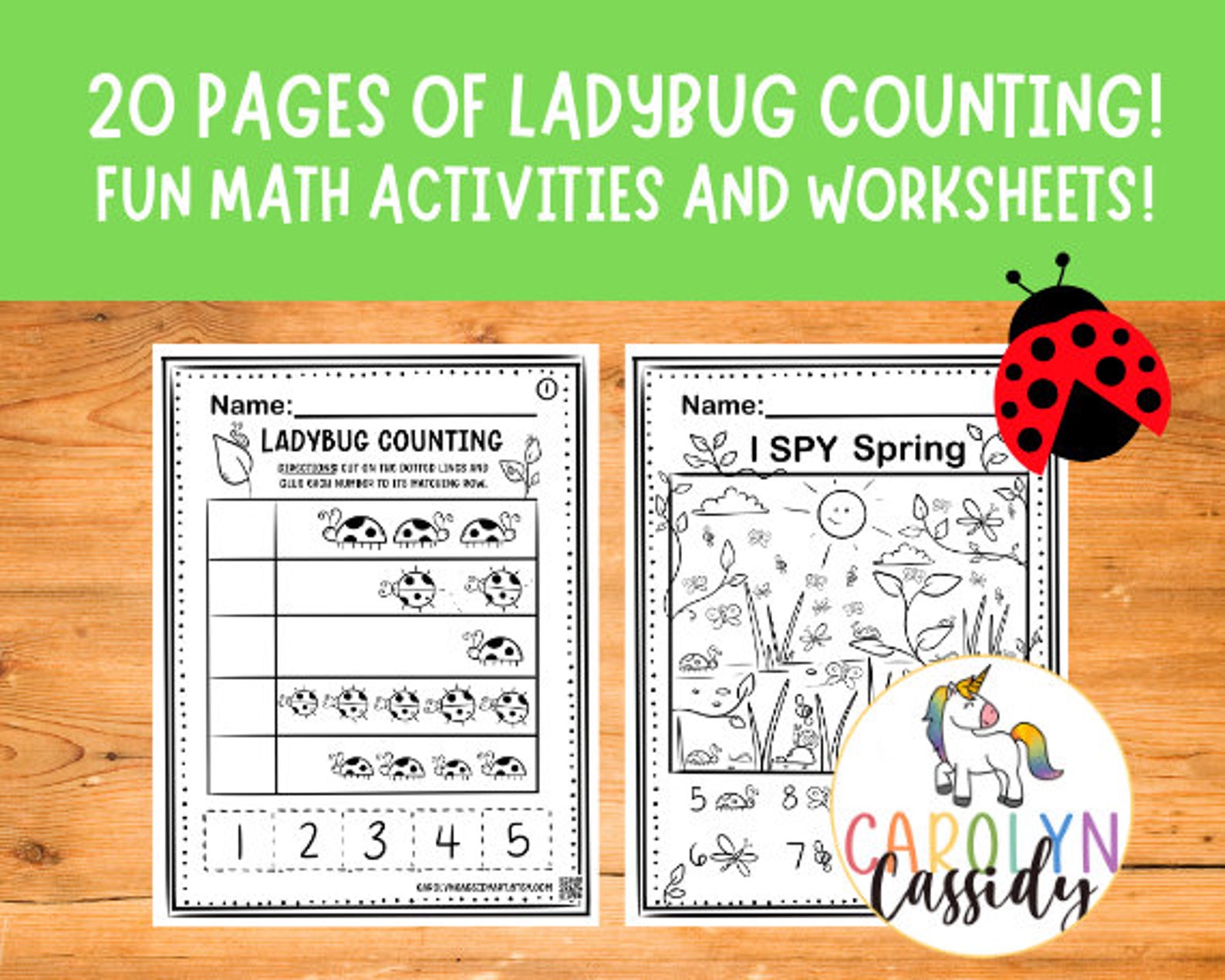 Ladybug Counting, Ladybug Math Worksheets, Ladybug Counting 1-10 ...