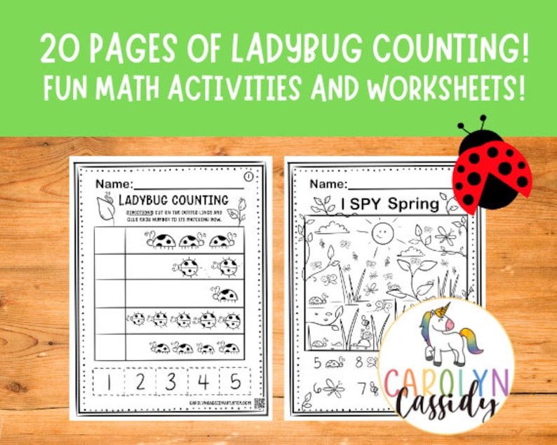 Ladybug Counting, Ladybug Math Worksheets, Ladybug Counting 1-10 ...