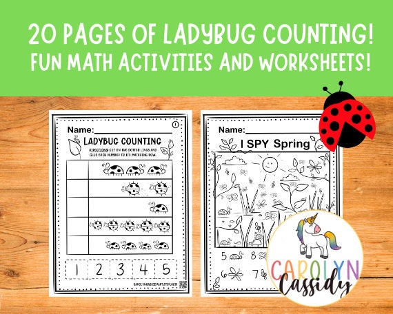 Ladybug Counting, Ladybug Math Worksheets, Ladybug Counting 1-10 ...