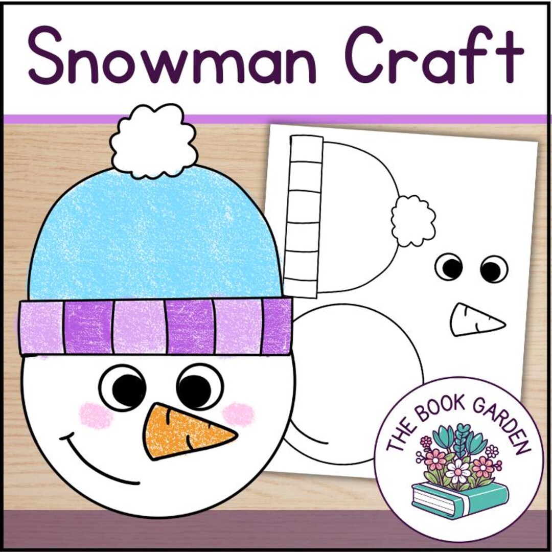 Snowman Craft: Winter Printable Art Activity for Kids - Etsy