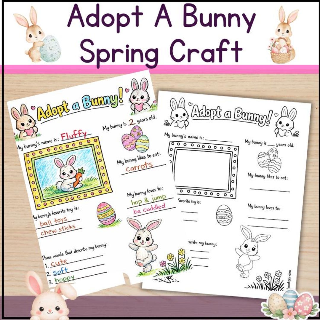 Bunny Craft: Printable Easter Art Activity for Kids (PDF) - Etsy