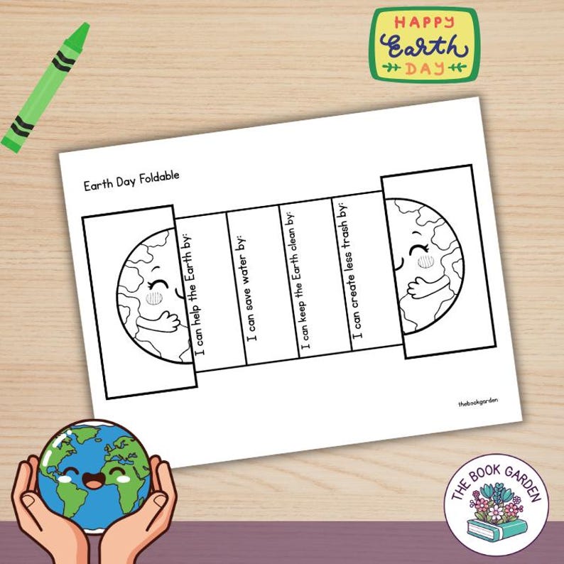 Foldable Earth Craft : Printable Earth Day Art Activity for Kids (PDF ...