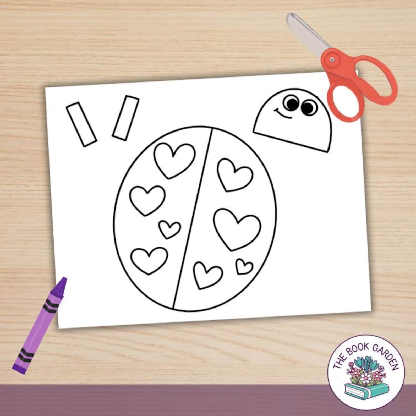 Love Bug Craft: Valentine's Day Printable Art Activity for Kids - Etsy