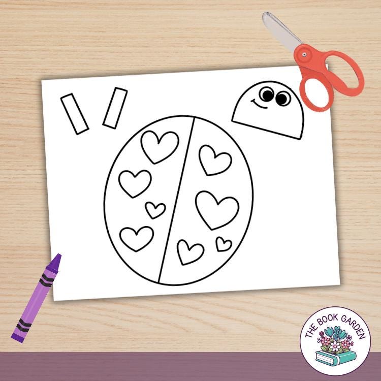 Love Bug Craft: Valentine's Day Printable Art Activity for Kids - Etsy