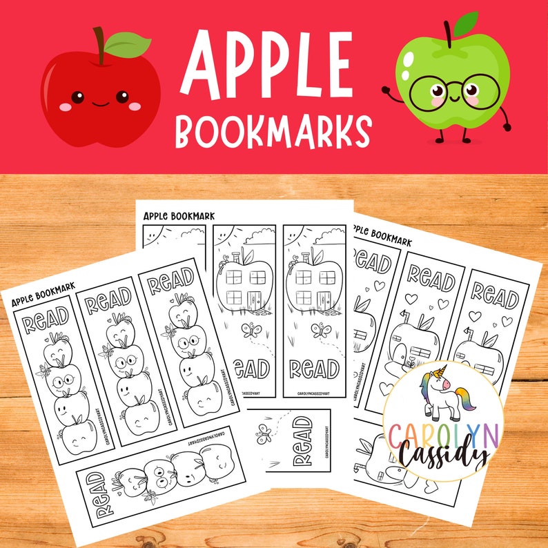 Apple Bookmarks, Back to School, Back to School Activity, Back to ...