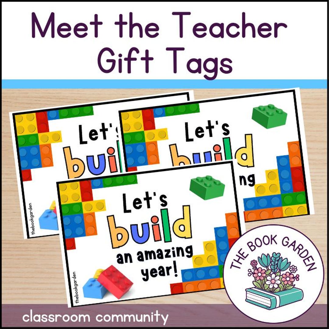 Meet the Teacher Gift Tags, Lego Brick Theme (digital Download) - Etsy