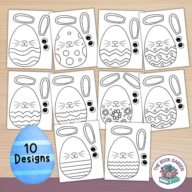 Easter Egg Bunnies Craft: Printable Spring Art Activity for Kids (PDF ...