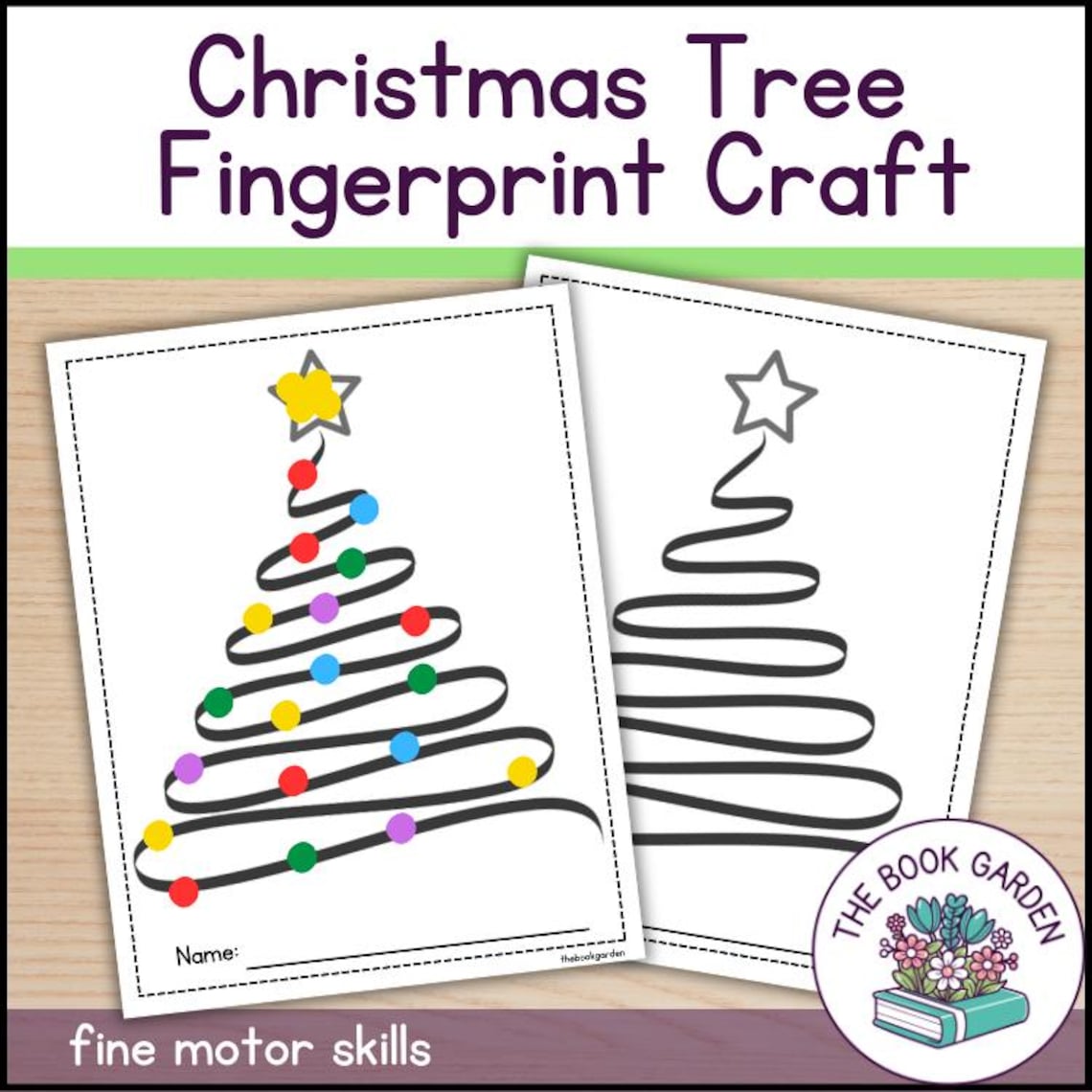Christmas Tree Finger Paint Craft: Christmas Printable Art Activity for ...