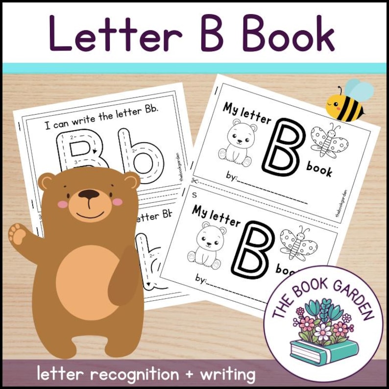 Letter B Book for Kindergarten and First Grade, Letter Books, Digital ...