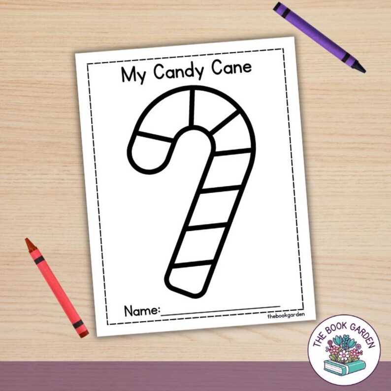 Candy Cane Craft Template: Christmas Printable Art Activity for Kids - Etsy