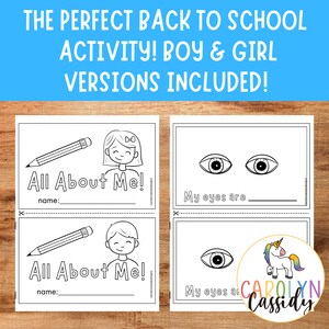 All About Me Booklet, Back to School, Back to School Activity, Back to ...