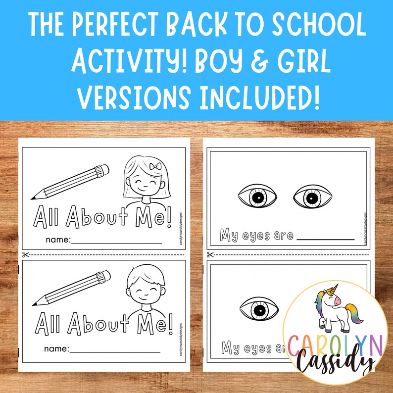 All About Me Booklet, Back to School, Back to School Activity, Back to ...