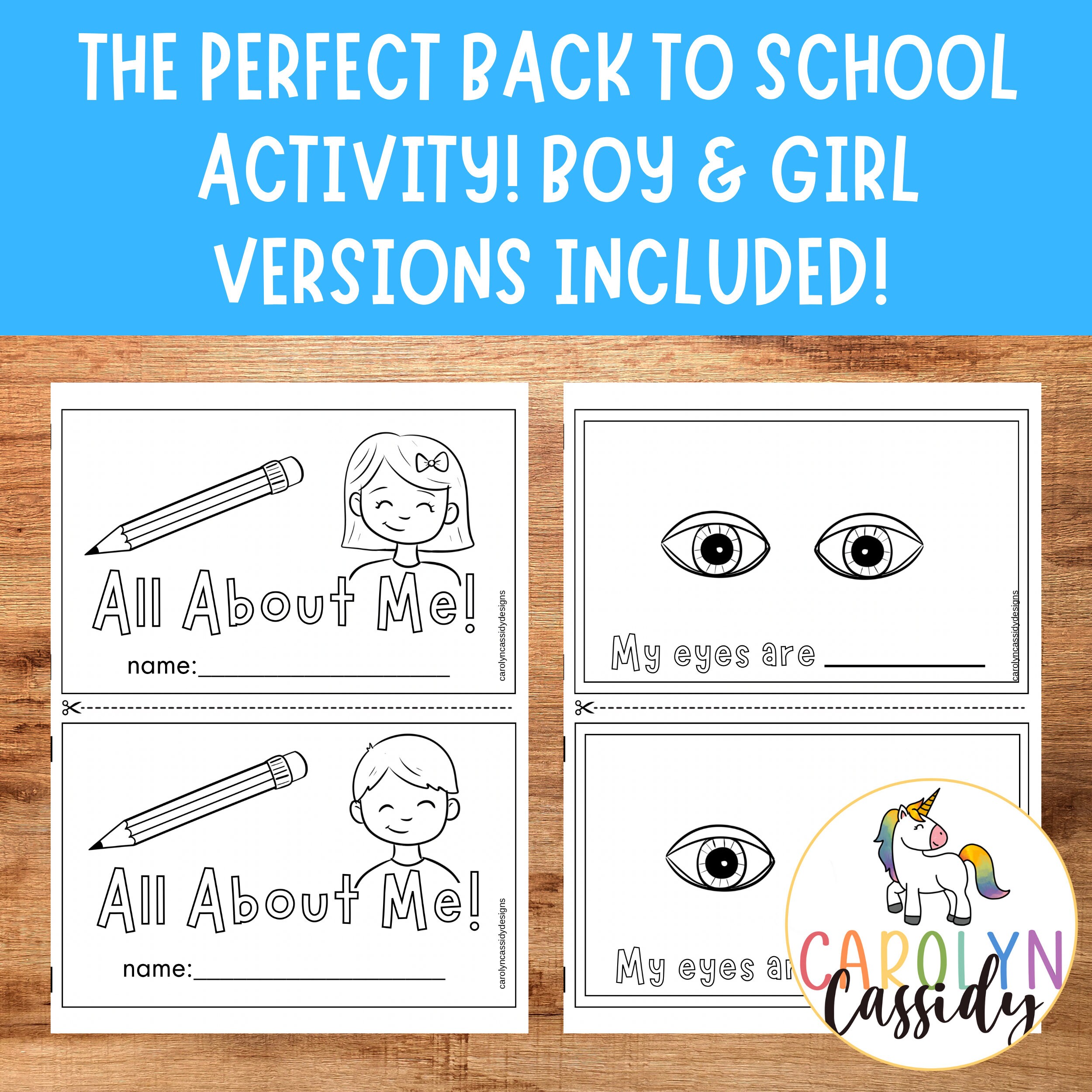 All About Me Booklet, Back to School, Back to School Activity, Back to ...