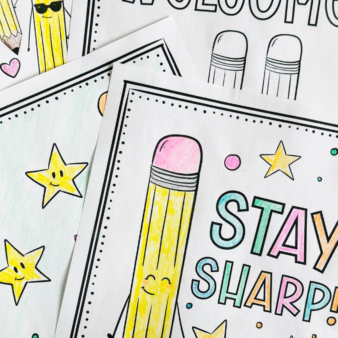 Pencil Coloring Pages, Back to School, Back to School Activity, Back to ...