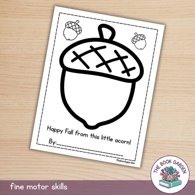 Acorn Craft Template: Fall Printable Art Activity for Kids - Etsy